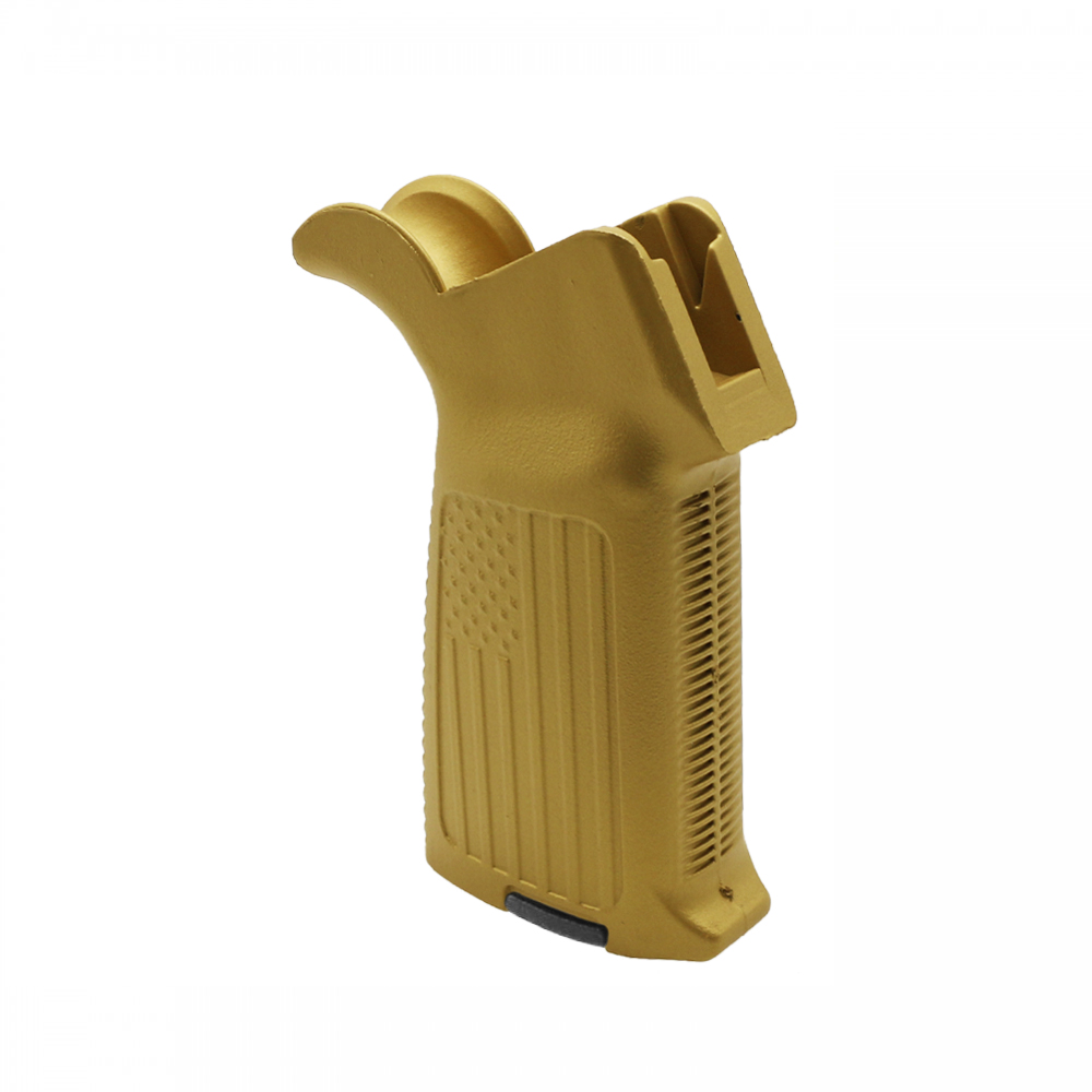 AR-15/10 A2 Style Pistol Grip with USA FLAG PATTERN- Cerakote Gold