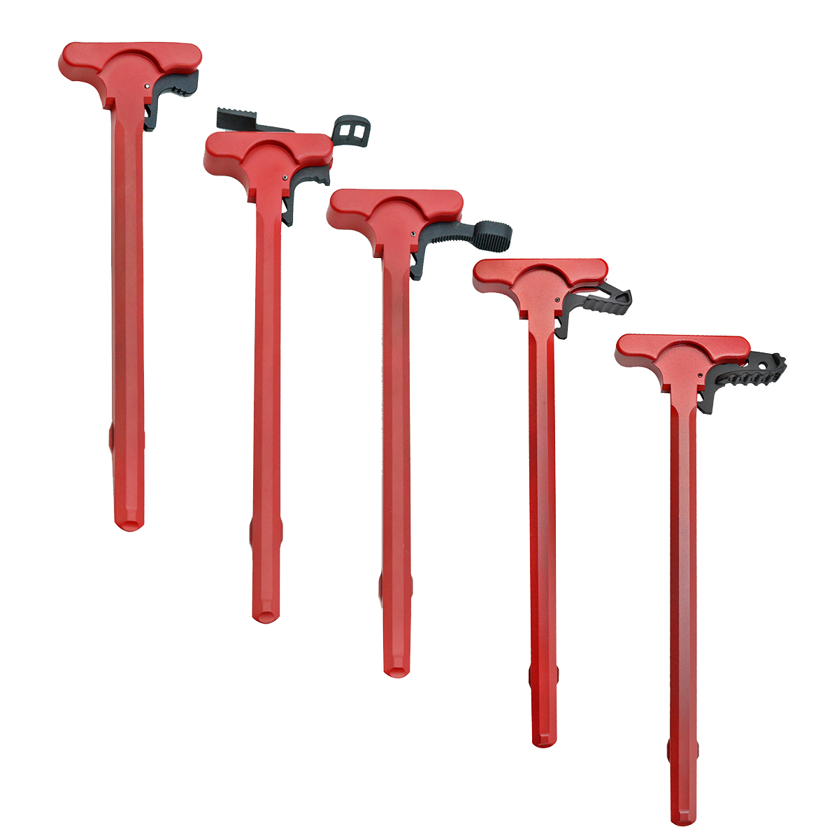 AR-15 Tactical Charging Handle - Cerakote Red - with LATCH OPTION