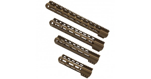 AR-15 M-Lok Super Slim Light Free Float Handguard (MADE IN USA) - Burnt ...