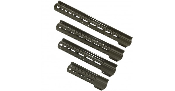 AR-15 M-LOK Super Slim Free Float Handguard - Cerakote OD Green ...
