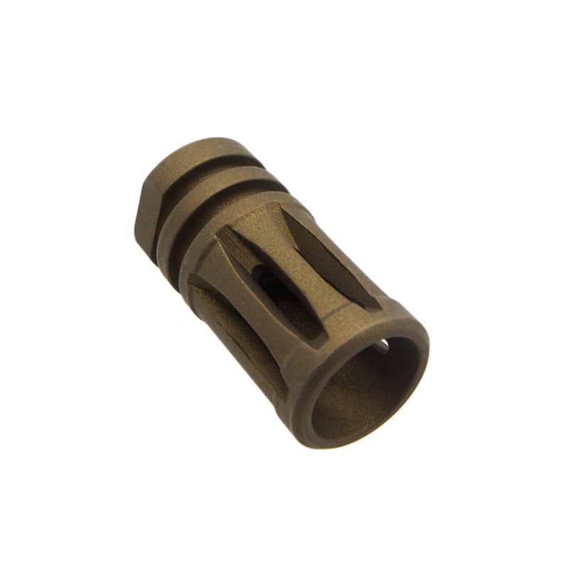 A2 Muzzle Brake for 1/2"x28 Pitch - 5 Ports - Cerakote Burnt Bronze