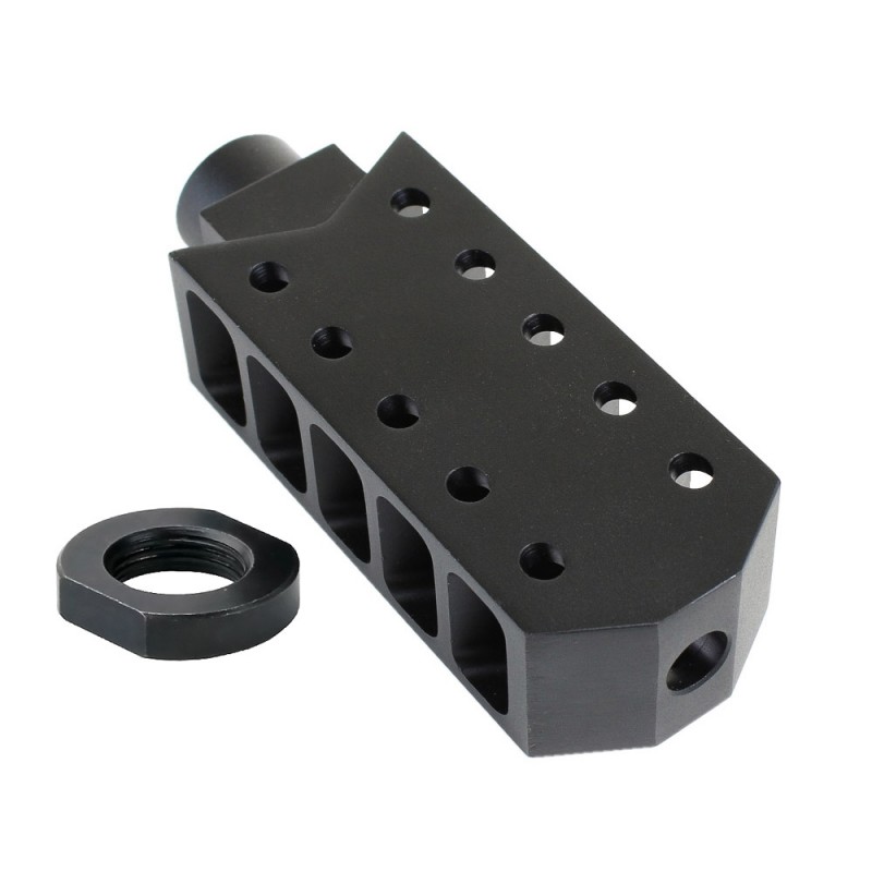 AR-15 Barrett Style "Tanker" Extended Length Muzzle Brake - Black