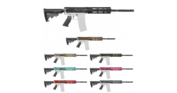 AR15 16" RIFLE BUILD KIT W/ 10" QUAD RAIL HANDGUARD BCG LPK & STOCK KIT ...