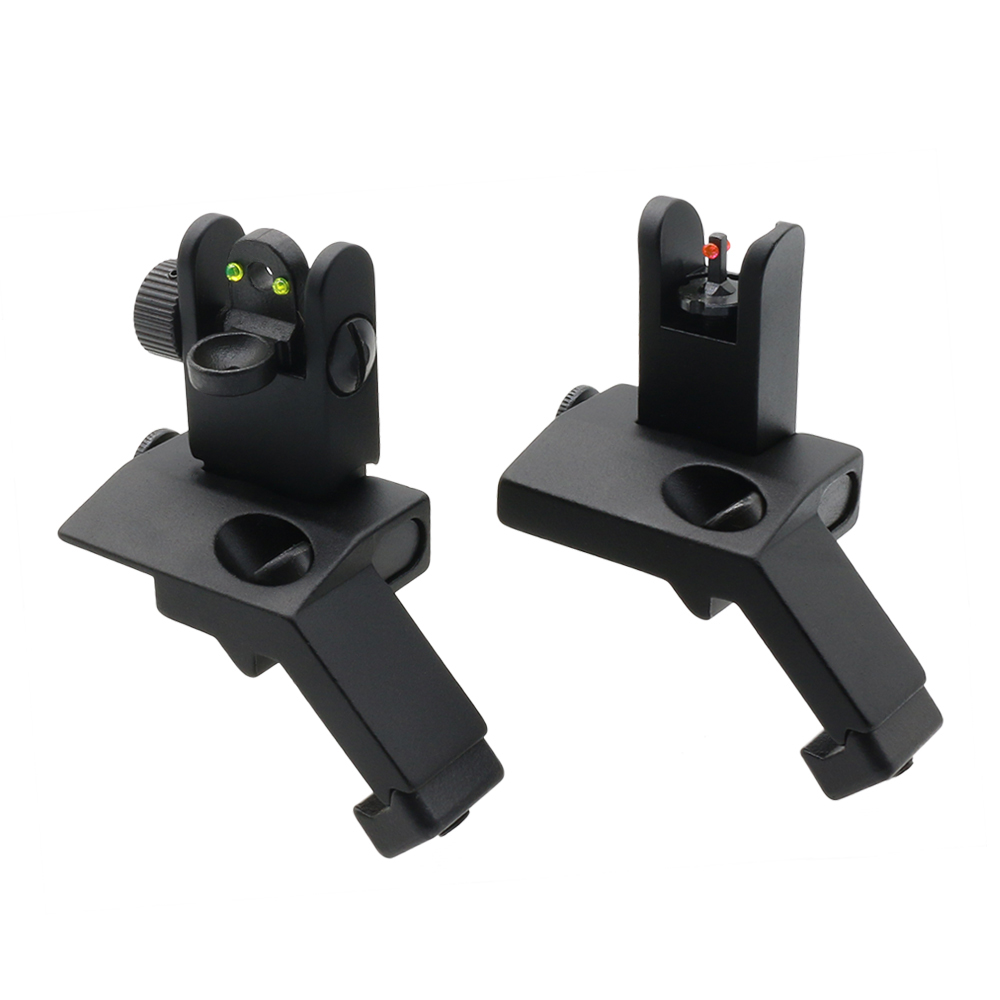 Gun Sights Fiber Optic Iron Sights Flip Up Front And Rear Sight With ...