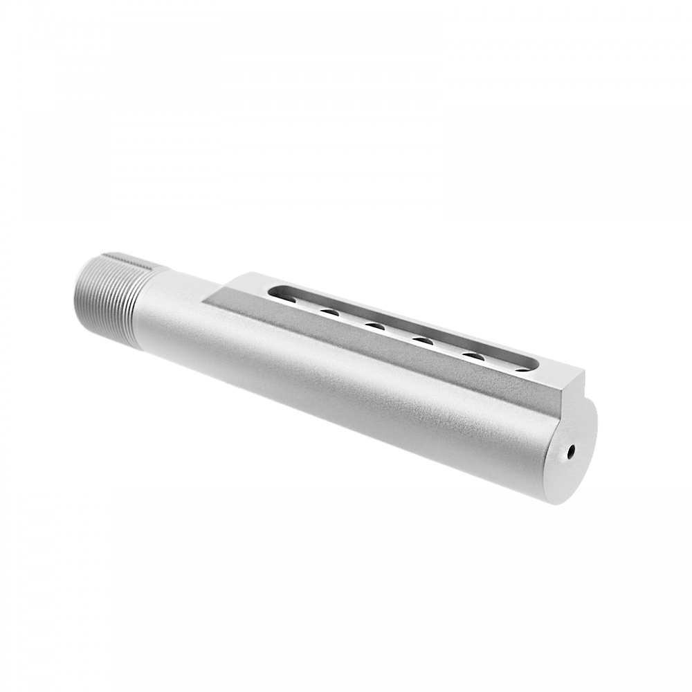 AR15 Stock Buffer Tube -Mil-Spec -6 Positions - Cerakote Glacier Silver - TigerRockInc