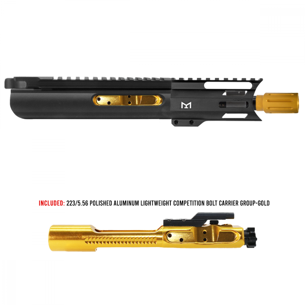 NSPEC Innovations AR15 5" Upper Receiver 5.56 Gold 556 AR-15 Pistol ...